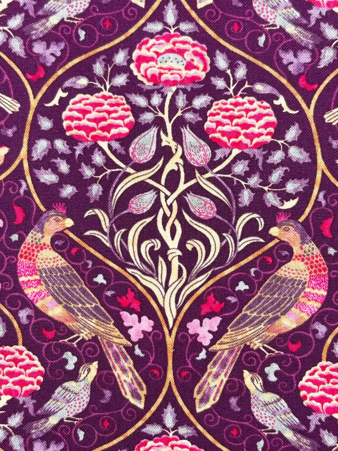 William Morris Seasons by May Fabric, Art Nouveau Purple Craft Cotton ...