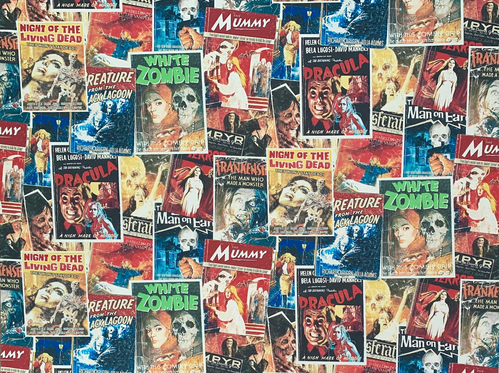 Horror Movie Fabric, Movie Posters, Retro Fabric, Dracula, Vampire ...