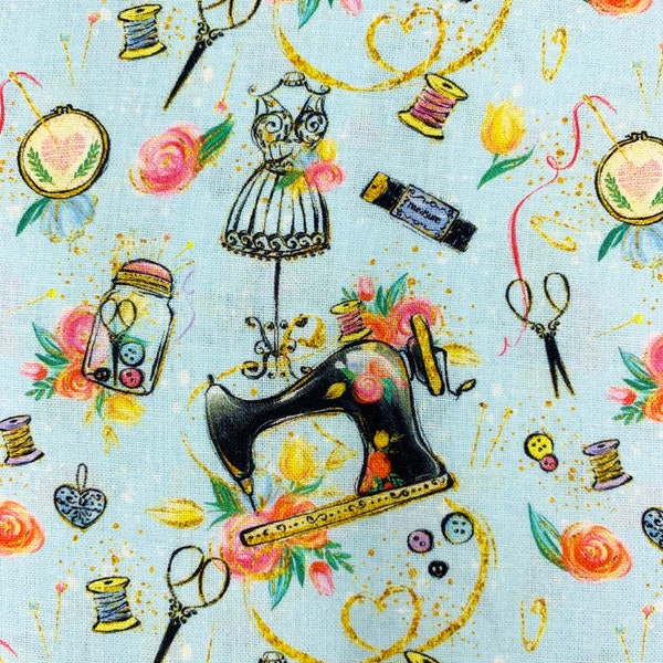 Sewing Theme Fabric - Etsy UK