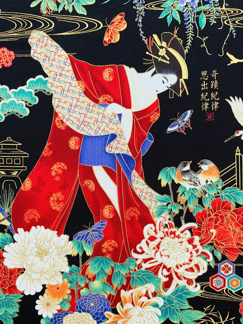 Geisha Geiko Fabric Japanese Chinese Asian Style Quilting - Etsy