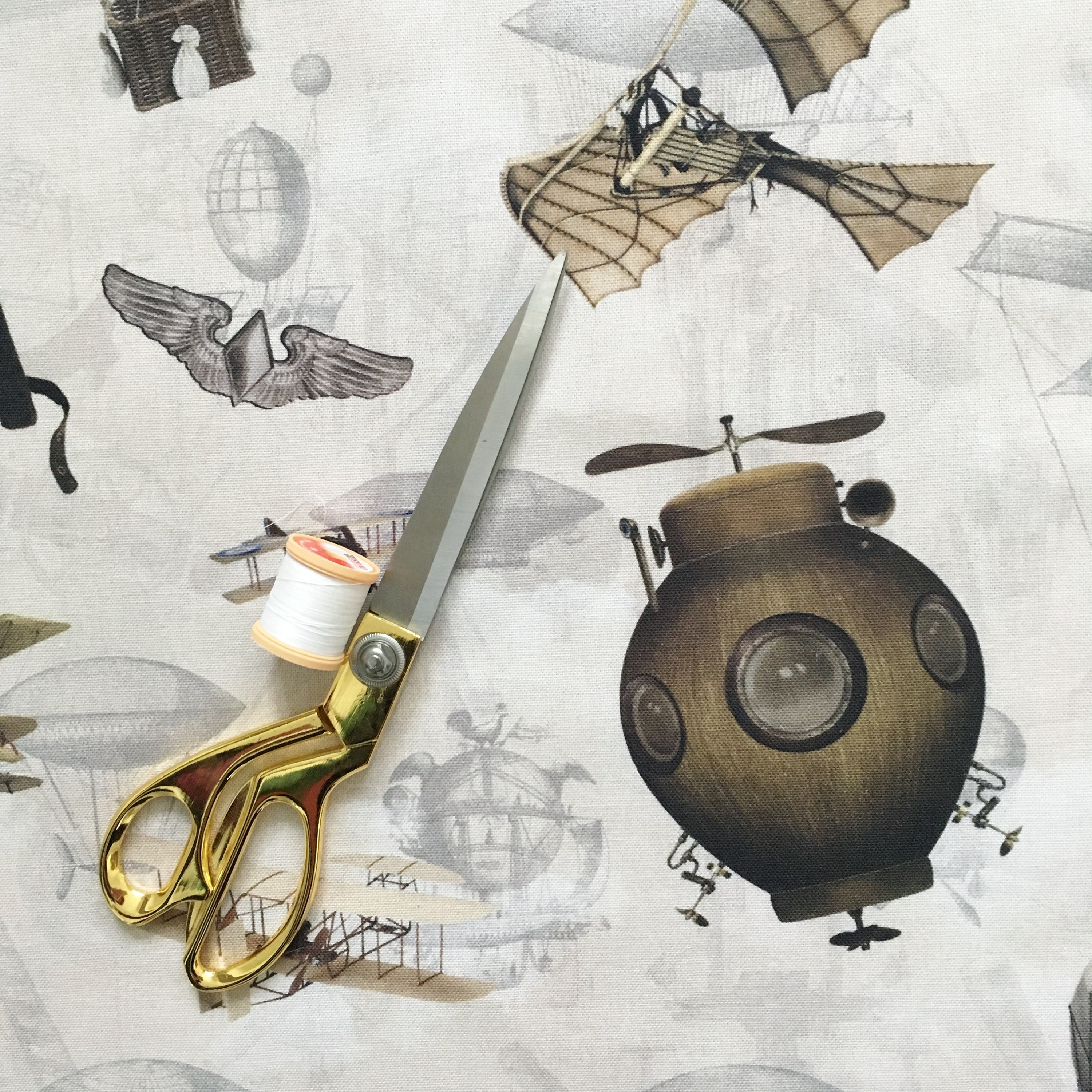 Steampunk Fabric Flying Machines Fabric Planes Biplanes - Etsy Canada