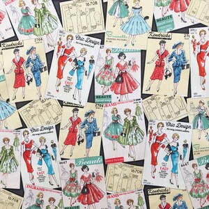 Retro Fabric, Sewing Patterns, 50s 1950s, Vintage Dressmaking Theme ...
