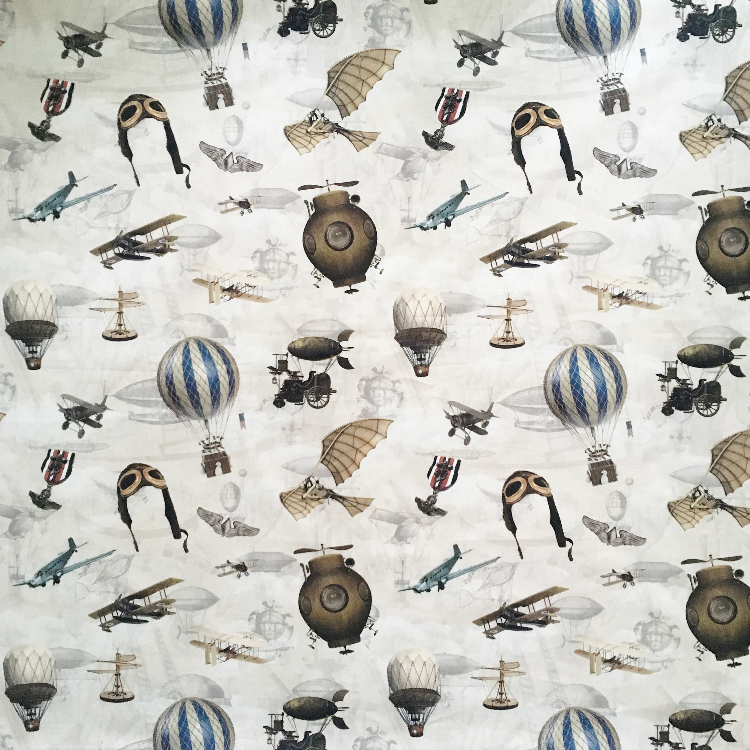 Steampunk Fabric Flying Machines Fabric Planes Biplanes - Etsy Canada