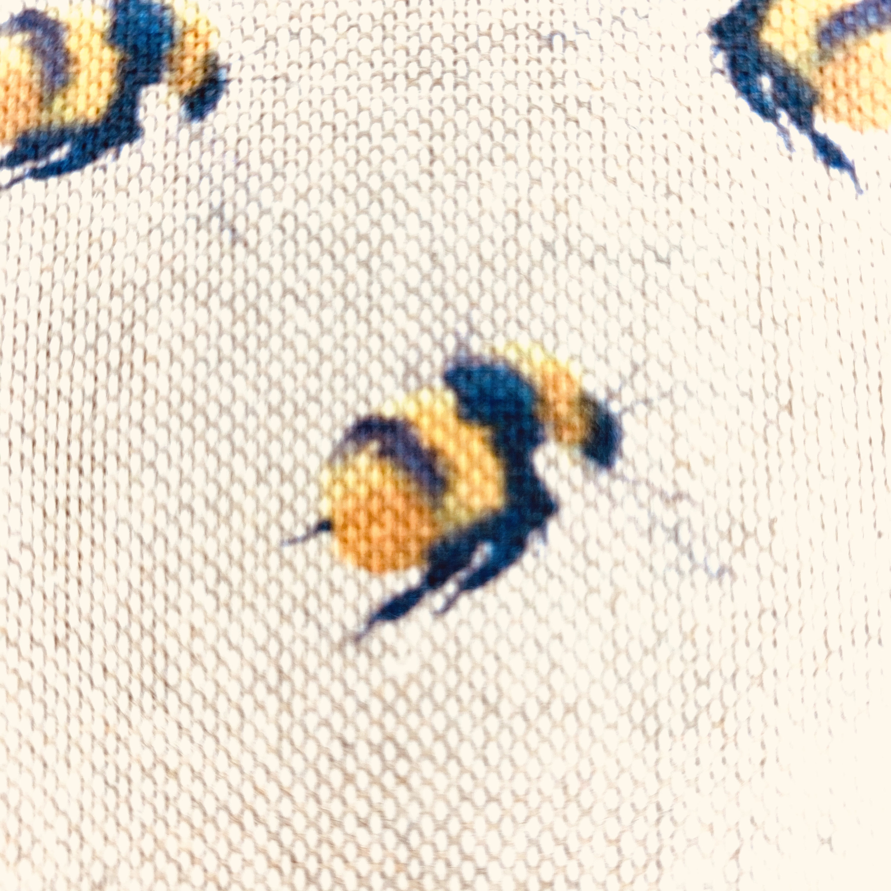 Bee Fabric Linen Look Canvas Small Bumblebee Print Insect - Etsy UK