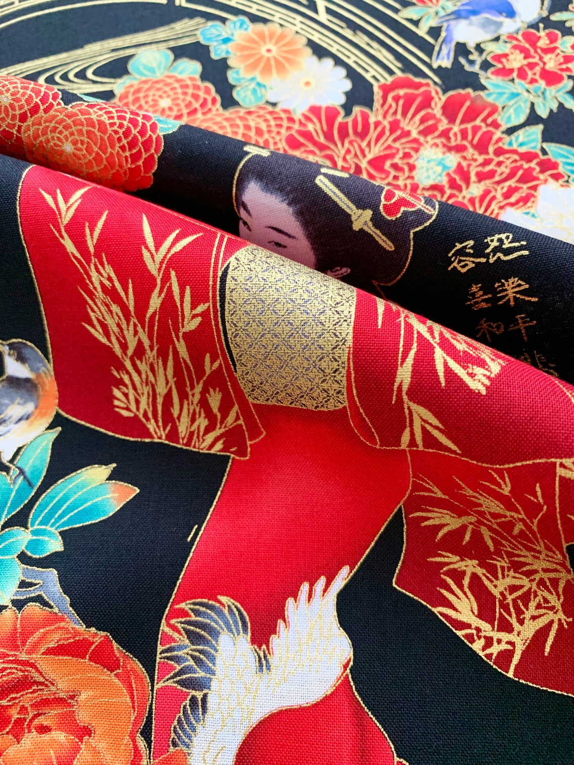 Geisha Geiko Fabric Japanese Chinese Asian Style Quilting - Etsy