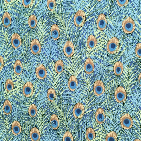 Peacock Feather Fabric - Etsy
