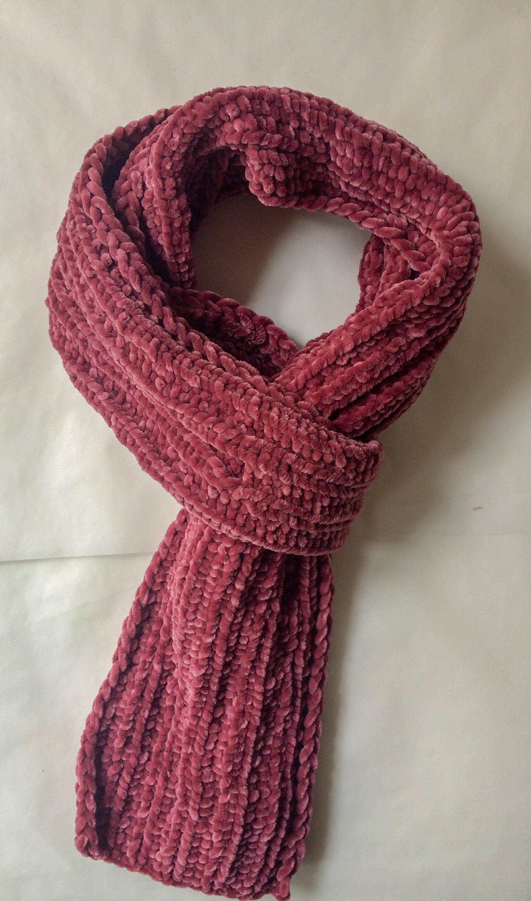 Chenille Scarf Knitting Pattern, Velvet Scarf Pattern, Chunky Velvet ...