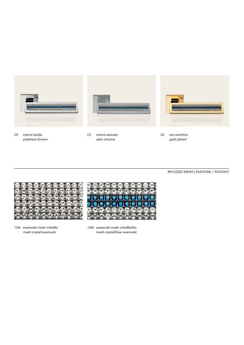 Riflesso Mesh Modern Brass Door Handles With Swarovski Crystal - Etsy