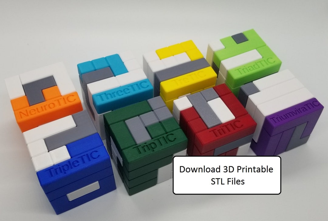 Download 3D Printable STL Files for 8 Three Piece 4x4x4 Turning Interlocking Cube Puzzles - Etsy