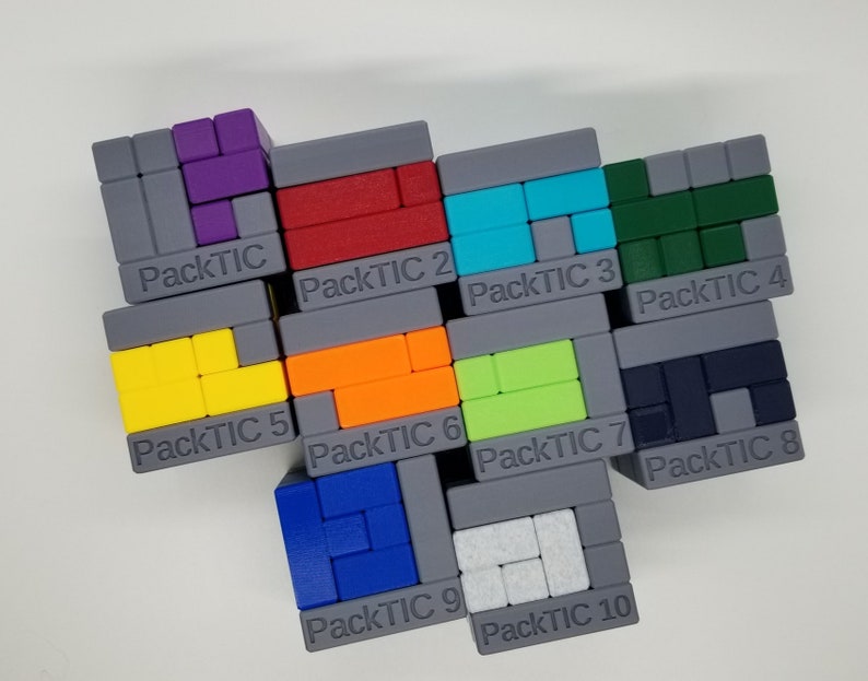 Download 3D Printable STL Files for 10 3D Packing Turning Interlocking Cube Puzzles - Etsy