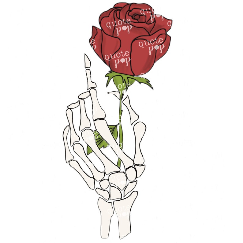 Skeleton Hand Holding Red Rose PNG Skeleton Hand Holding Rose - Etsy