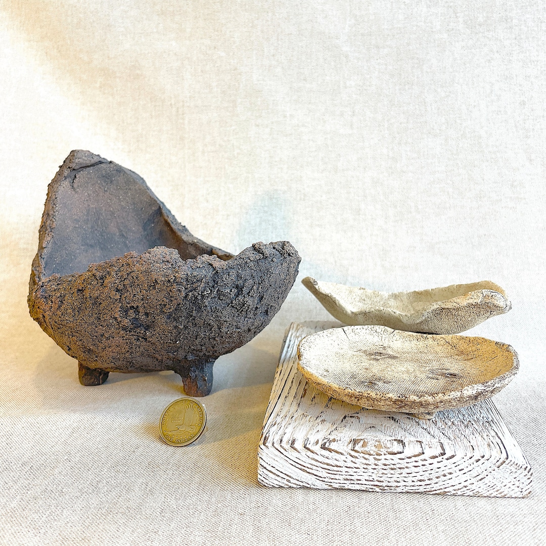 Set of Handmade Unique Bonsai Pots Featuring Ku_rama Pot, Kusamono Pot ...