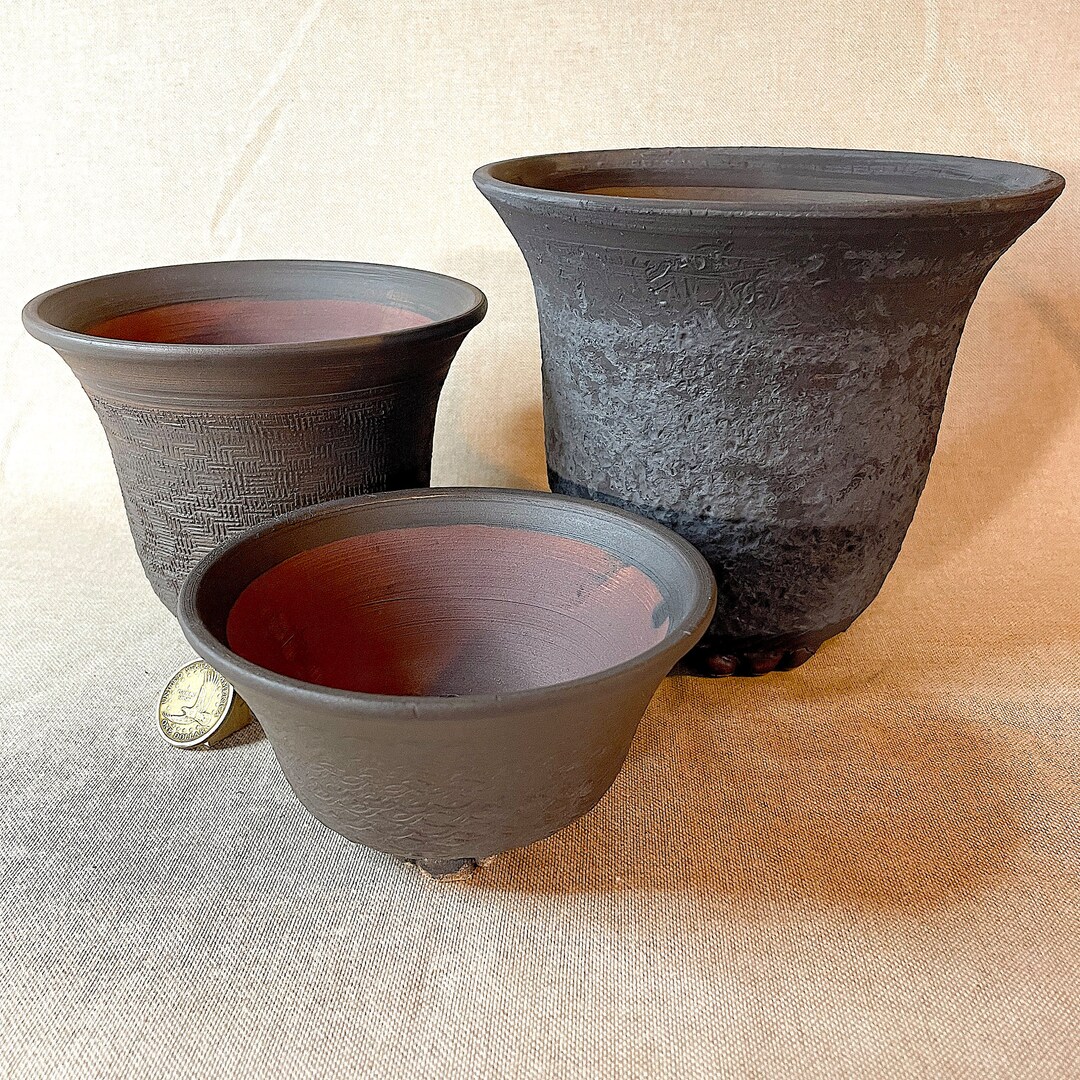 Unique Handcrafted Bonsai Pot Set Cascade Semi-cascade and - Etsy