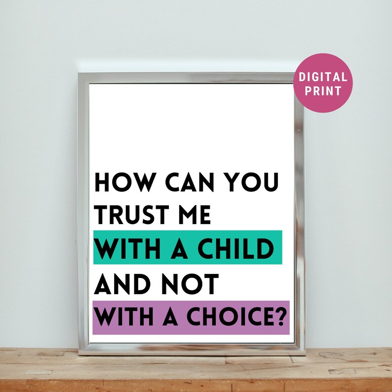 Pro Choice Poster, Printable Protest Sign, Abortion-rights Poster ...