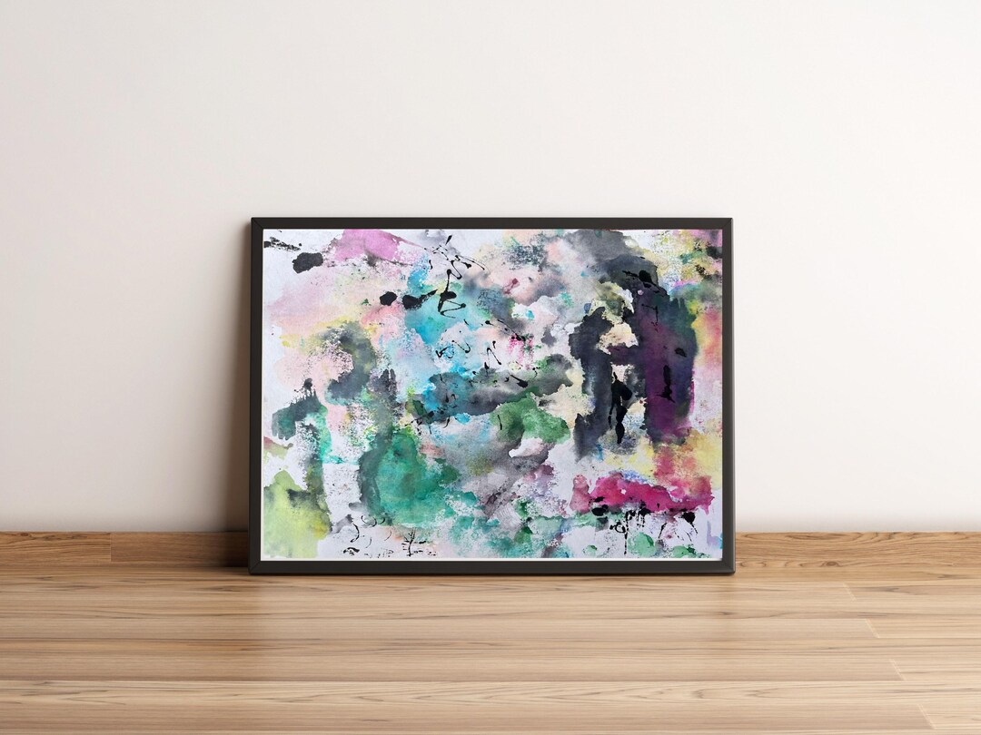 Abstract Landscape Painting, Monotype Print A4, Fine Art, Original ...
