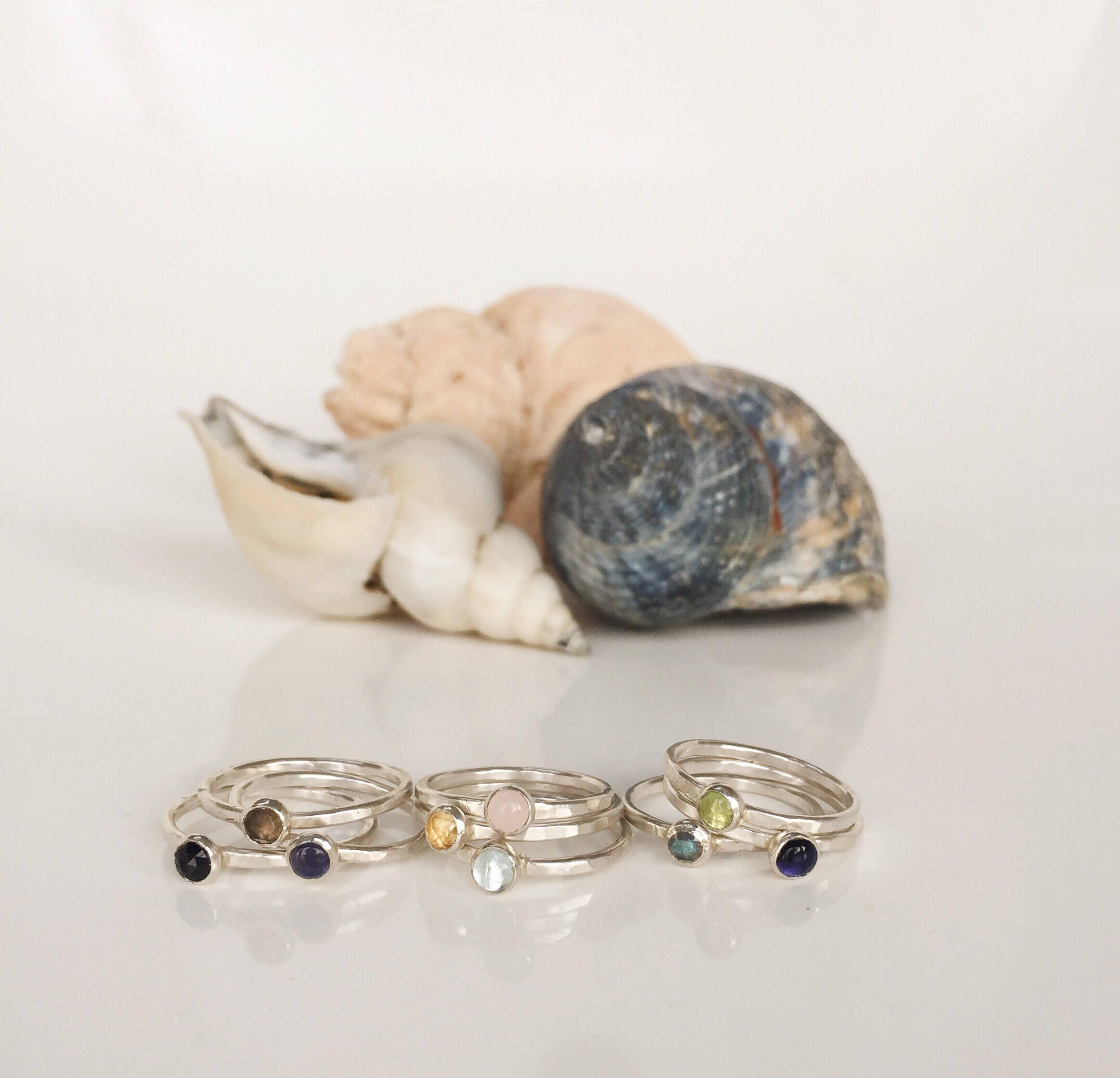 Birthstone Stacking Rings Stacking Gem Ring Silver Ring | Etsy