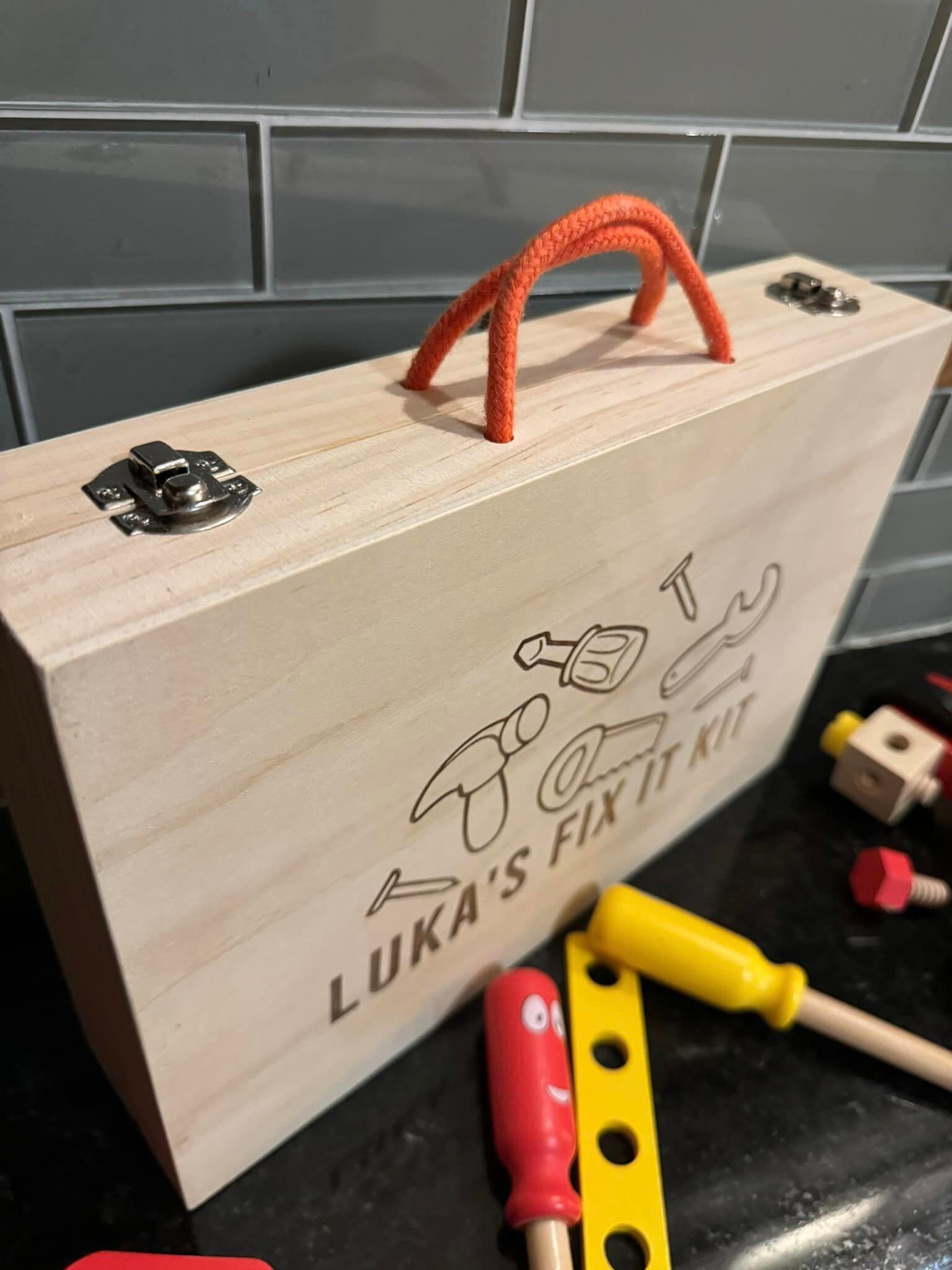 Personalized Wooden Tool Box | Children's Tool Set | STEM Learning Toy ...