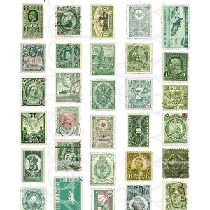 Digital Postage Stamps - Vintage Green - Etsy