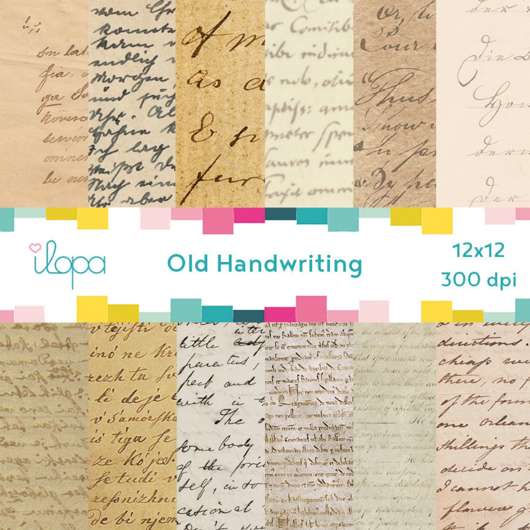 Digital Old Handwriting Paper 300 Dpi 12x12 - Etsy