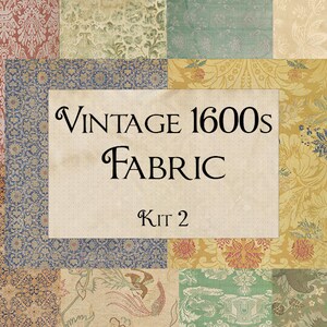Digital Printable Vintage Old Antique 1600s Fabrics Kit 2 - 300 Dpi 8 ...