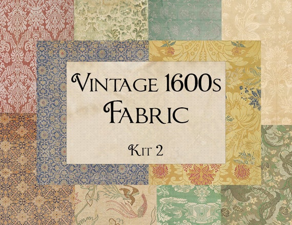 Digital Printable Vintage Old Antique 1600s Fabrics Kit 2 - Etsy
