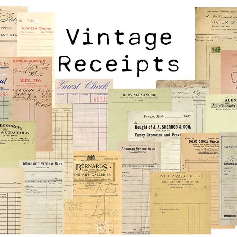 Old Receipts - Etsy