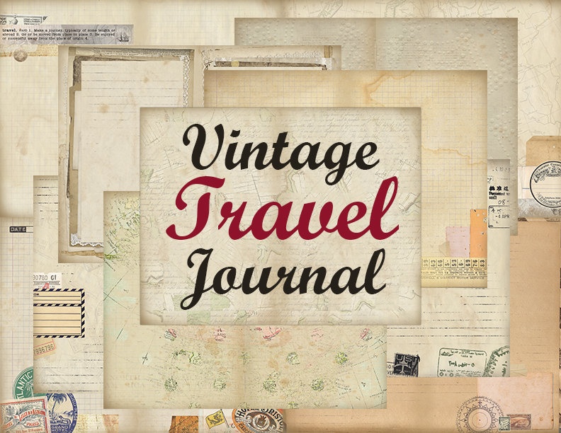 Printable Vintage Travel Journal Kit Travel Junk Journal Diy | Etsy
