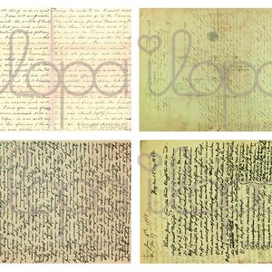 Digital Printable Vintage Old Antique Handwriting Letters Kit 2 - 300 ...
