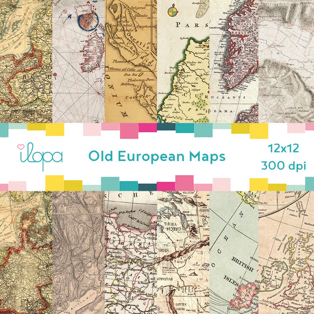 Digital Old European Map Paper 300 Dpi 12x12 - Etsy