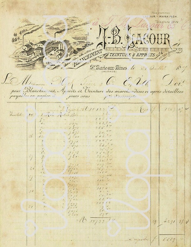 Digital Vintage French Invoices Printable Ephemera - Etsy