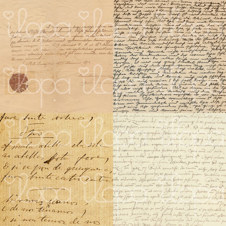 Digital Old Handwriting Paper 300 Dpi 12x12 | Etsy