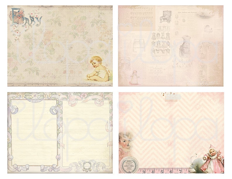 Printable Vintage Journal Kit Baby Girl Baby Ephemera - Etsy