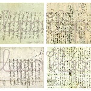 Digital Printable Vintage Old Antique Handwriting Letters Kit 1 - 300 ...