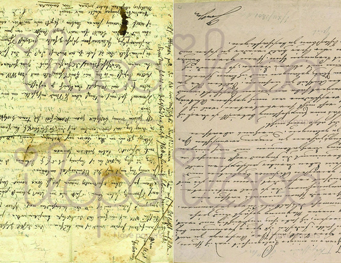 Digital Printable Vintage Old Antique Handwriting Letters Kit | Etsy