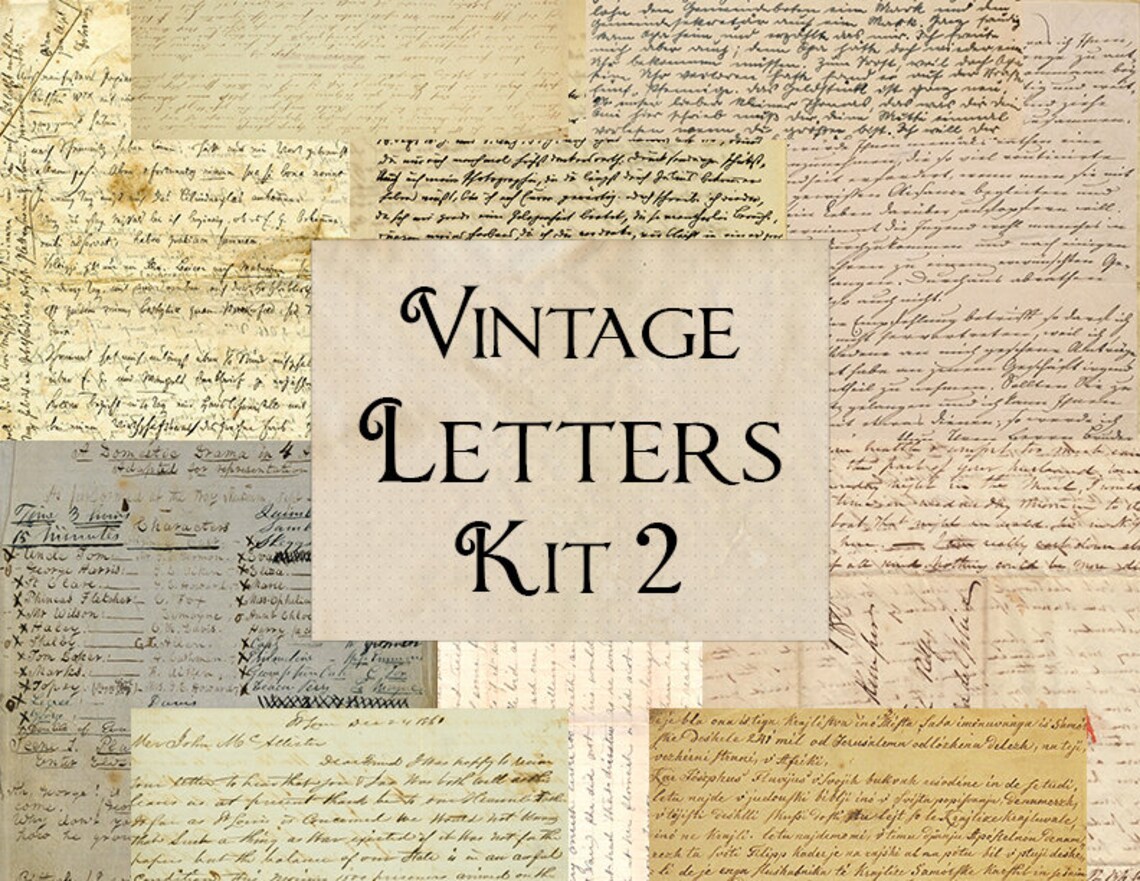 Digital Printable Vintage Old Antique Handwriting Letters Kit - Etsy