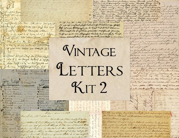 Digital Printable Vintage Old Antique Handwriting Letters Kit | Etsy