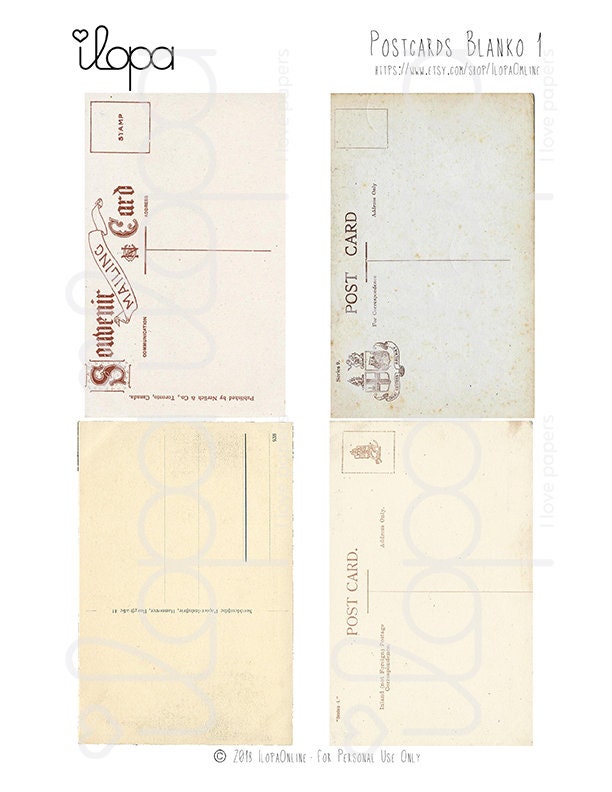 Digital Vintage Postcards Ephemera Collage Sheet | Etsy
