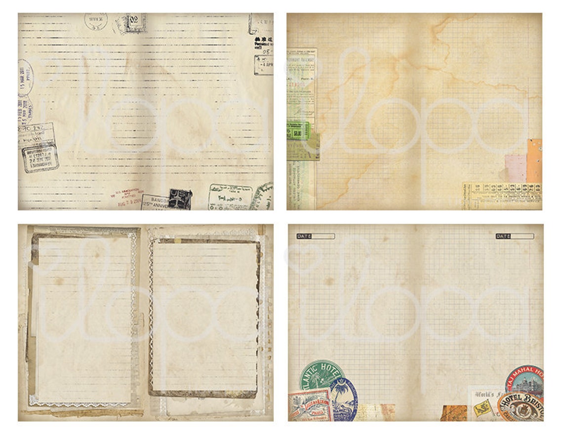 Printable Vintage Travel Journal Kit Travel Junk Journal Diy | Etsy