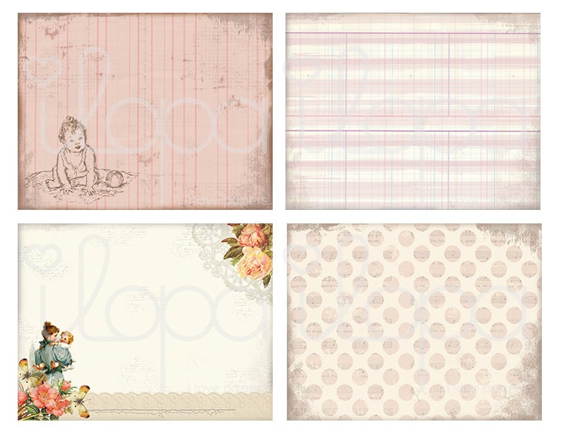 Printable Vintage Journal Kit Baby Girl Baby Ephemera - Etsy