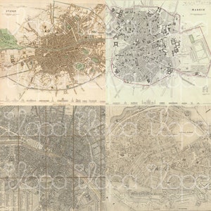 Digital Old City Map Paper 300 Dpi 12x12 - Etsy