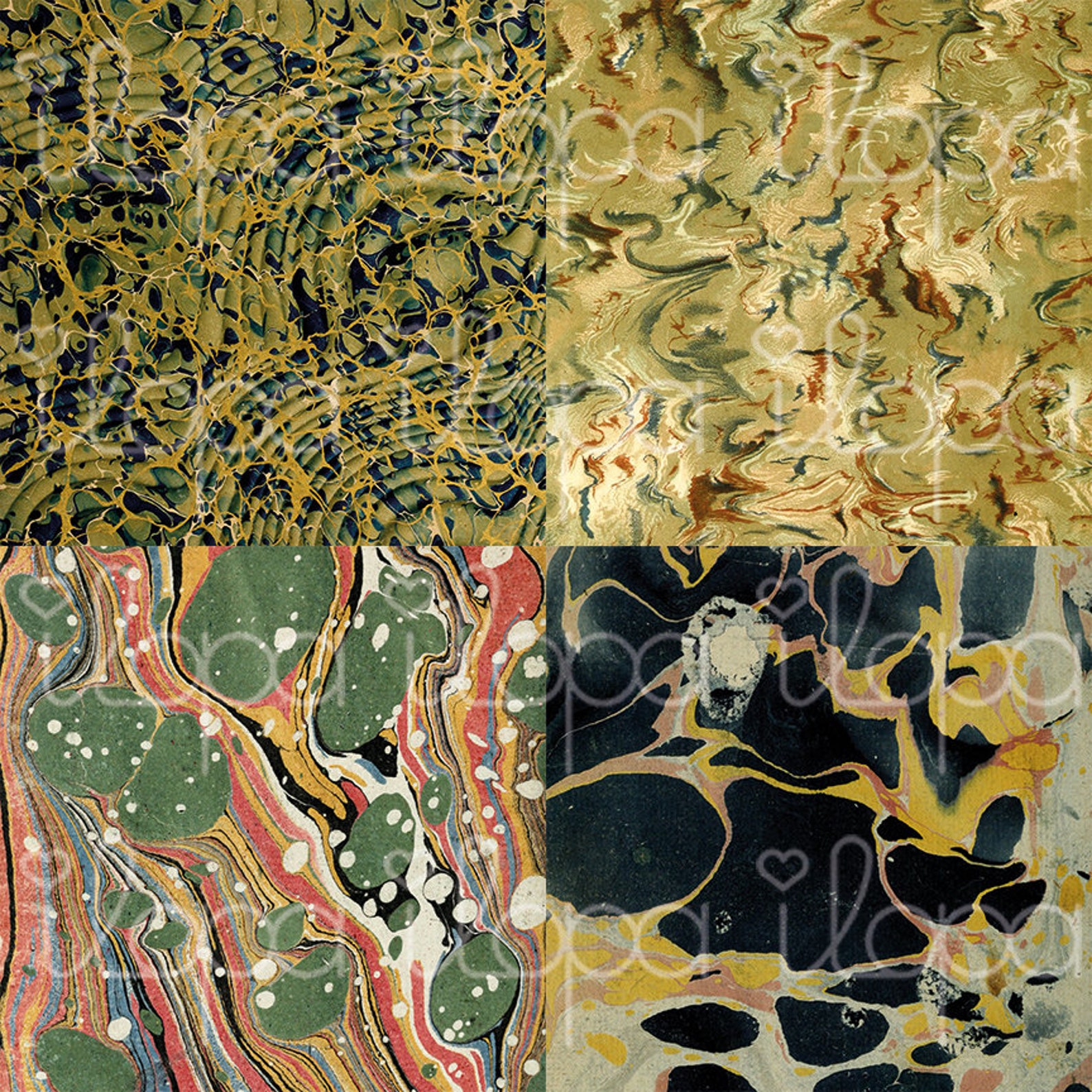Digital Old Vintage Marbled Paper 300 Dpi 12x12 - Etsy