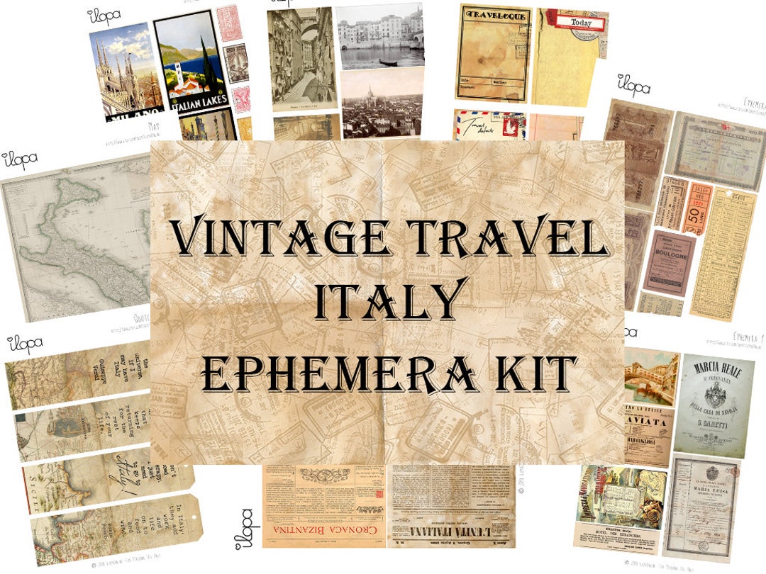Digital Vintage Ephemera Kit - Travel Italy - Etsy