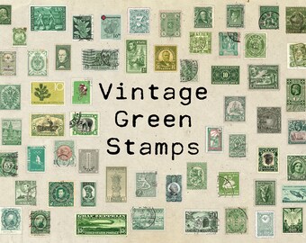 Digital Postage Stamps Vintage Red | Etsy