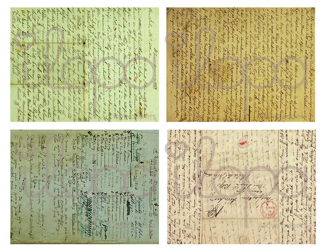 Digital Printable Vintage Old Antique Handwriting Letters Kit | Etsy