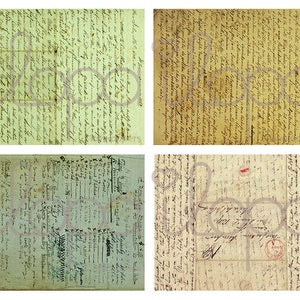 Digital Printable Vintage Old Antique Handwriting Letters Kit 2 - 300 ...