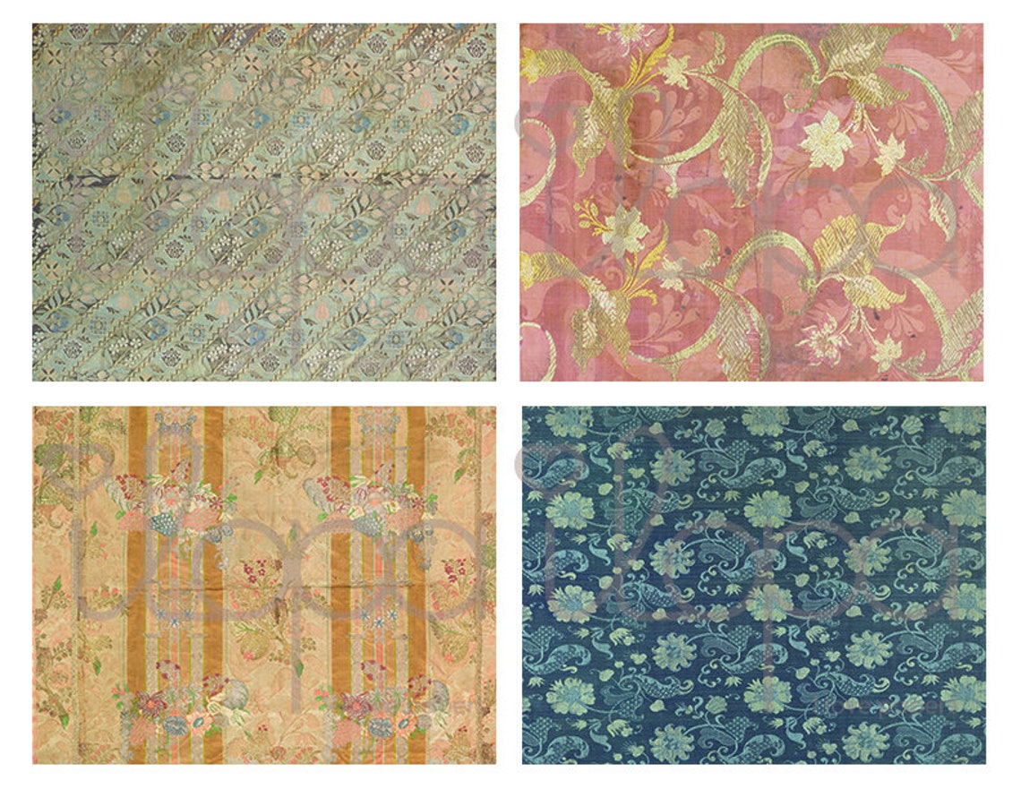 Digital Printable Vintage Old Antique 1600s Fabrics Kit 1 - Etsy