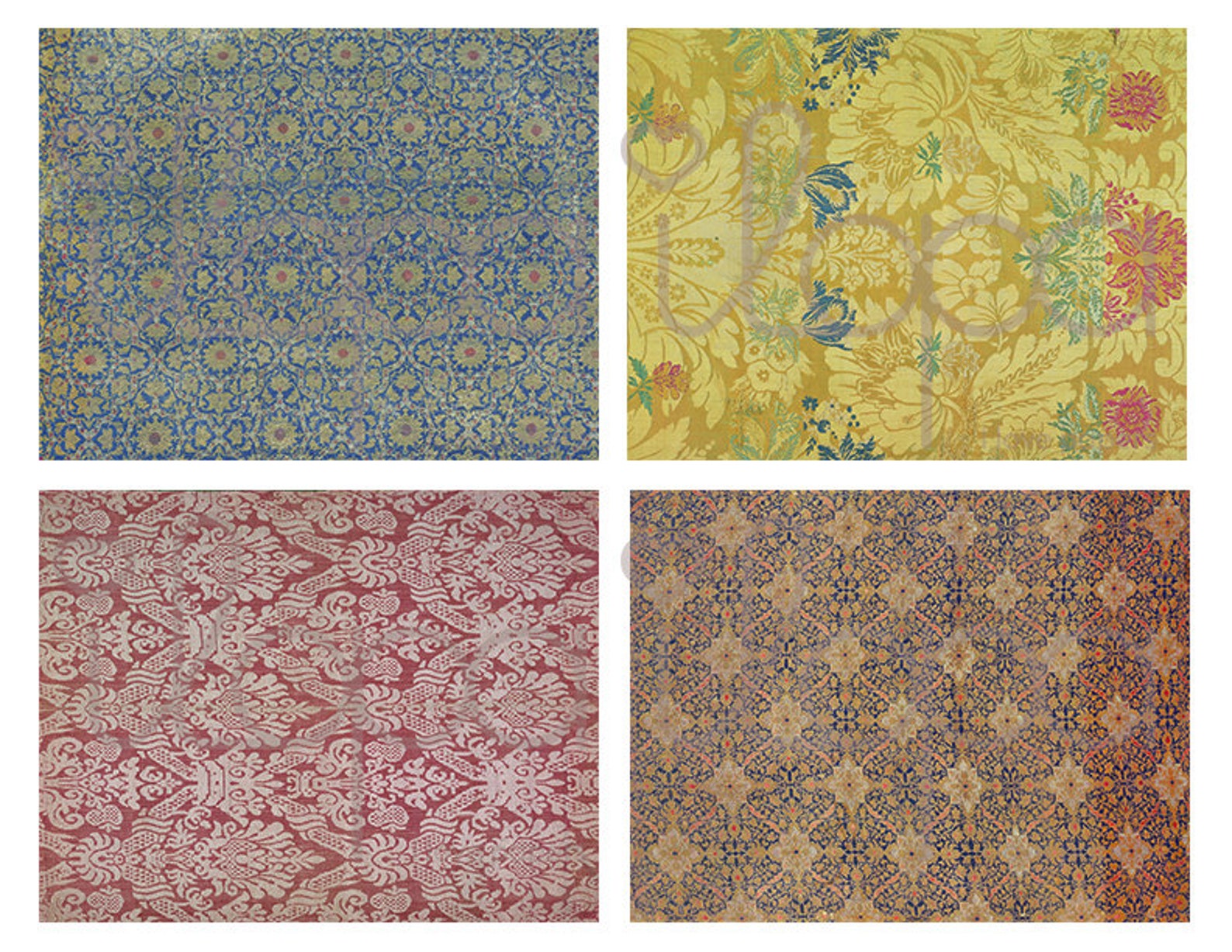 Digital Printable Vintage Old Antique 1600s Fabrics Kit 2 - Etsy