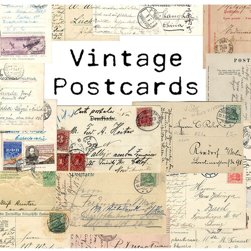 Handwritten Postcards Vintage Printable Ephemera Digital - Etsy Canada