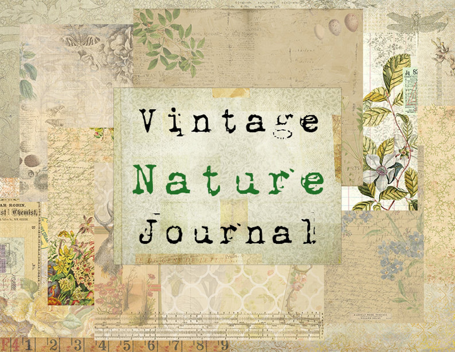 Printable Vintage Nature Journal Kit Nature Garden Flower - Etsy