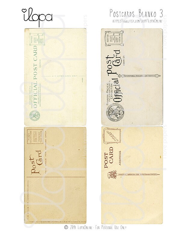 Digital Vintage Postcards Ephemera Collage Sheet | Etsy